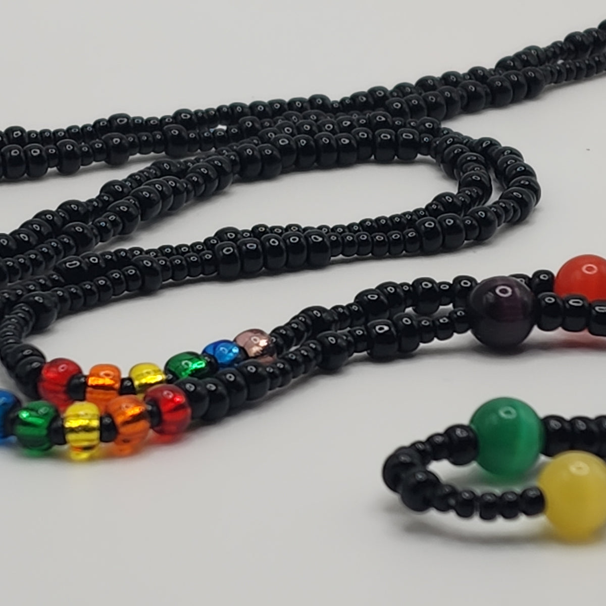 Handcrafted Waist Beads - Black Kaleido | Loyal Siren Body Beads ...